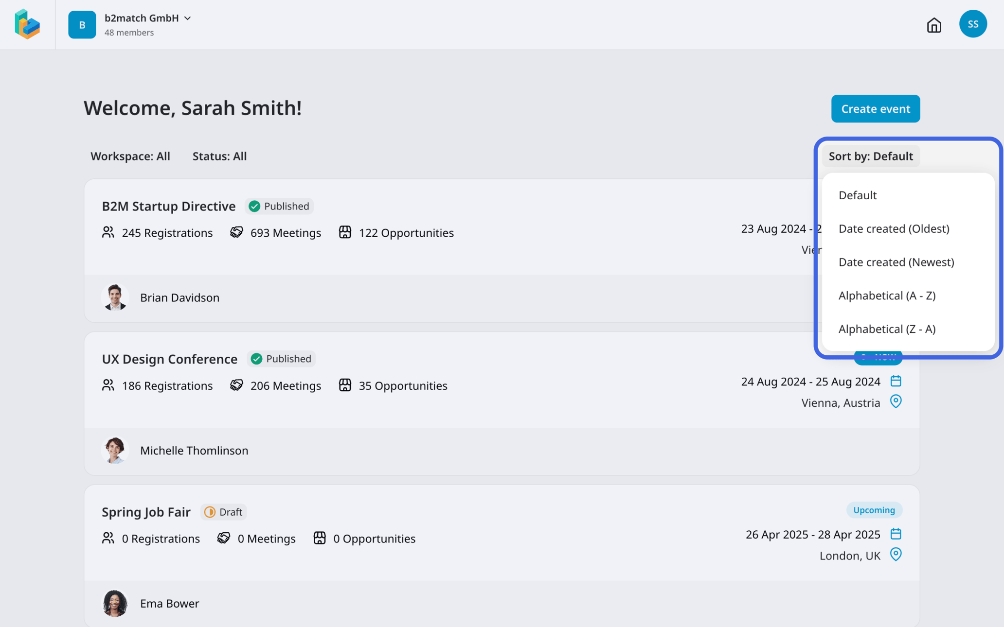 Understanding b2match Workspaces