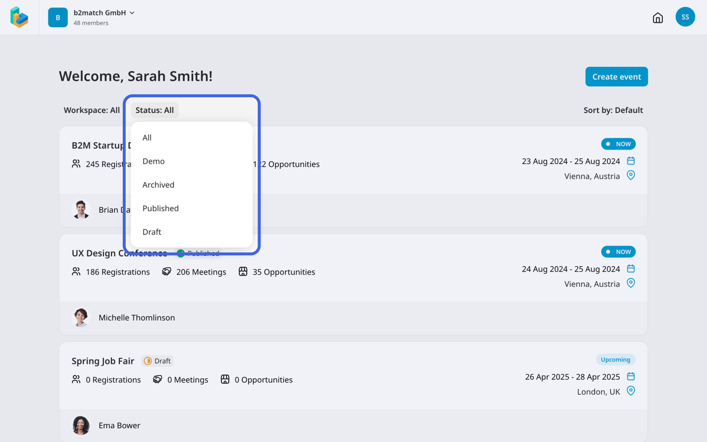 Understanding b2match Workspaces