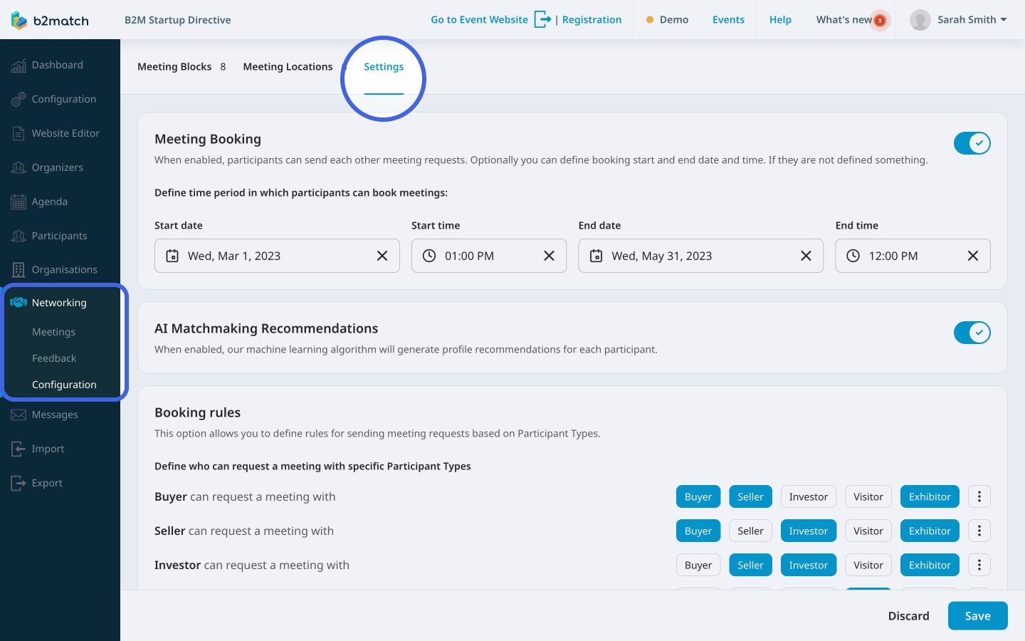 Setting Up Meeting Feedback